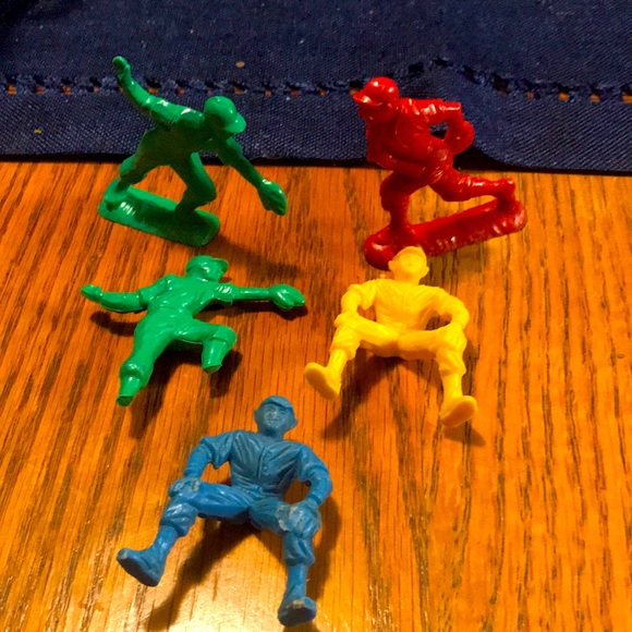 Toys | Vintage Hard Plastic Five Piece Baseball Players | Poshmark